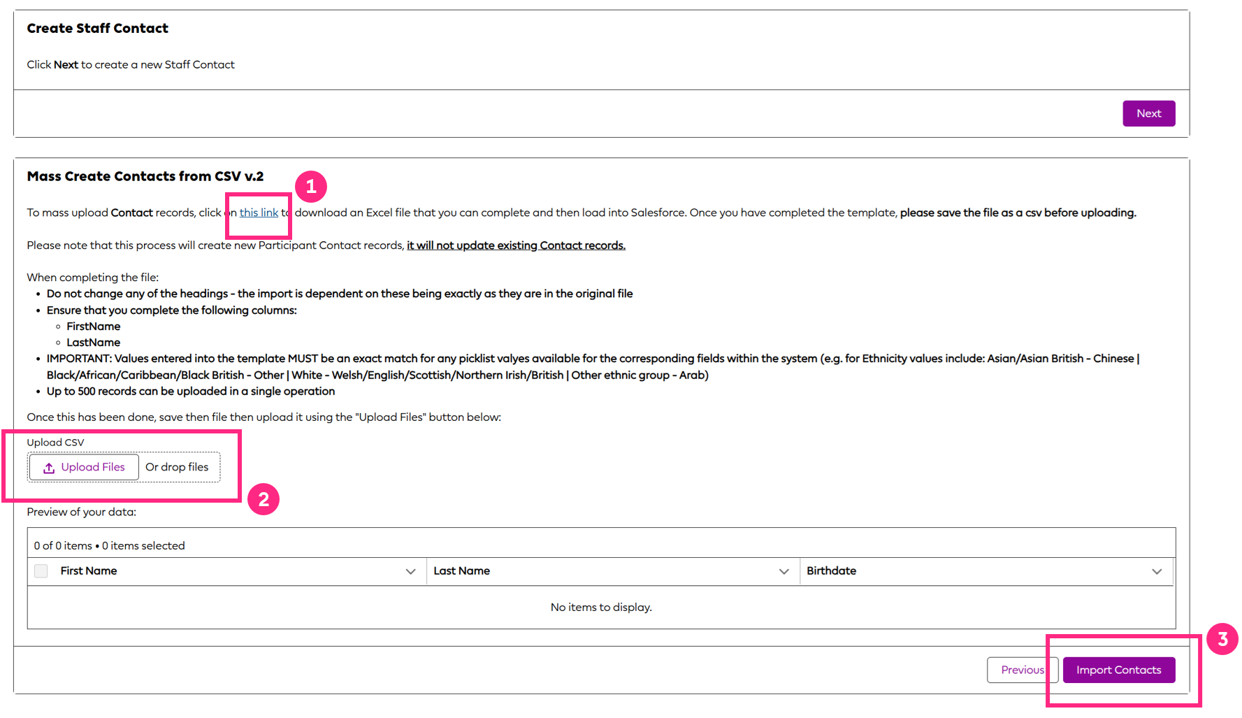 User Guidance - Contacts and Accounts